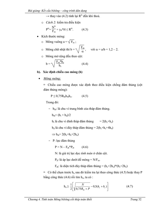 Bài giảng kết cấu bê tông cốt thép | PDF