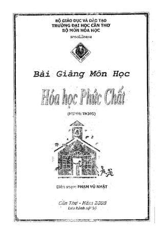 Bài giảng môn học hóa học phức chất - Trường ĐH Cần Thơ.pdf