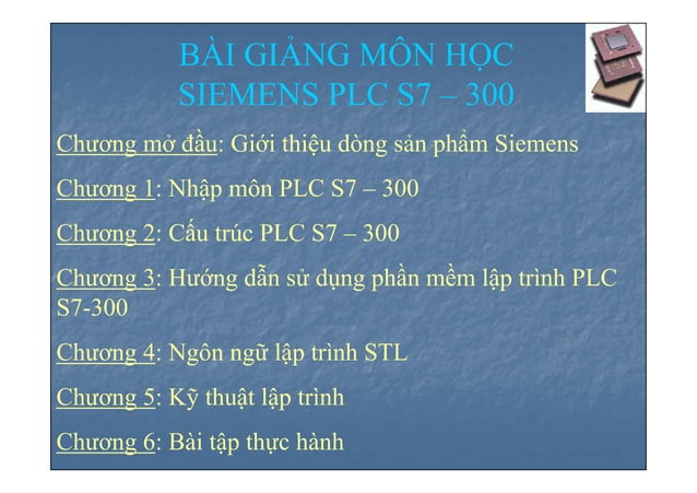Bài giảng môn học siemens plc s7 – 300 | PDF