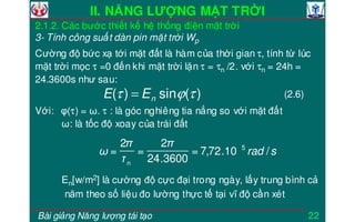 Bài giảng năng lượng tái tạo | PDF