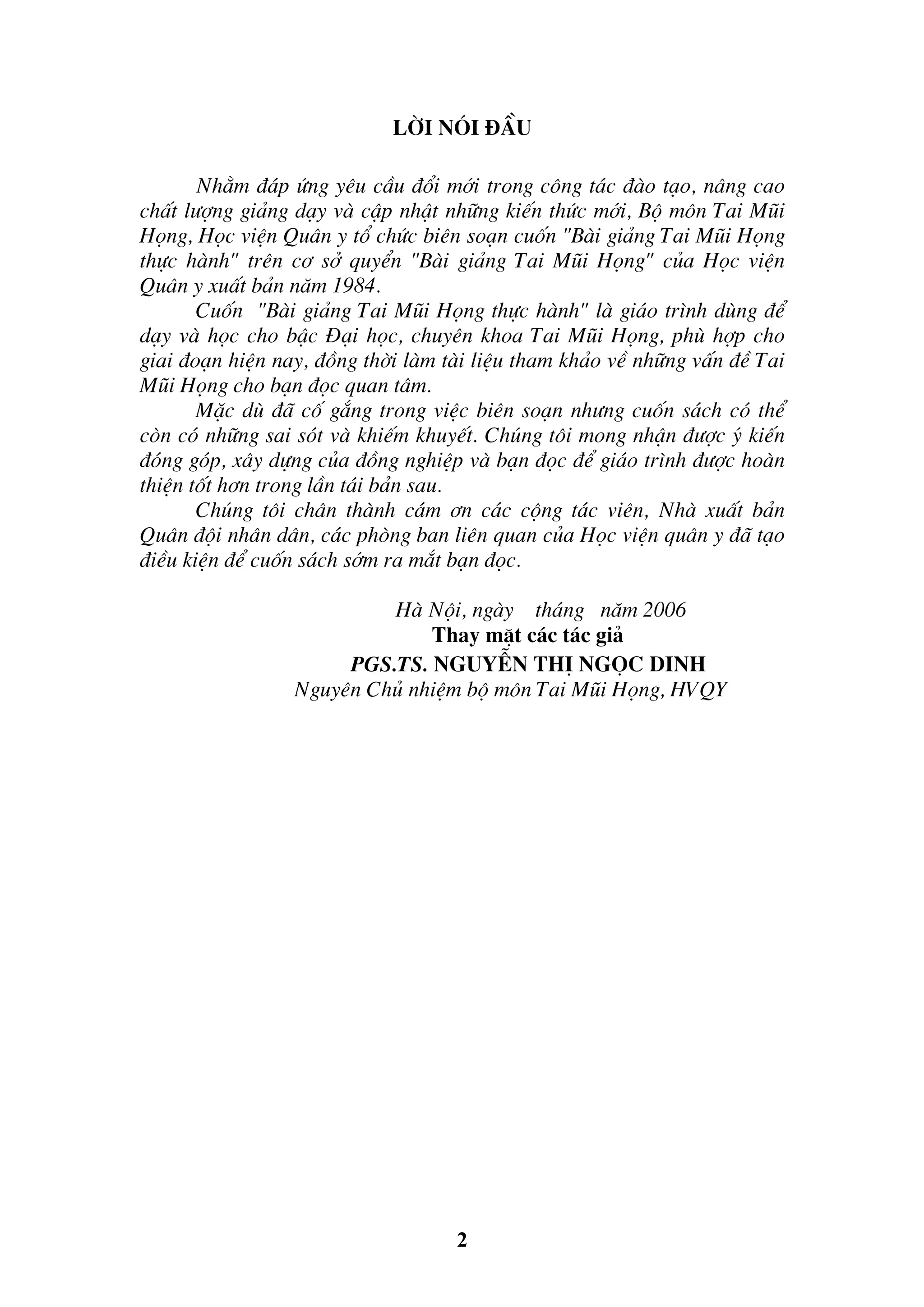 BÀI GIẢNG TAI MŨI HỌNG THỰC HÀNH _ HV QUÂN Y | PDF