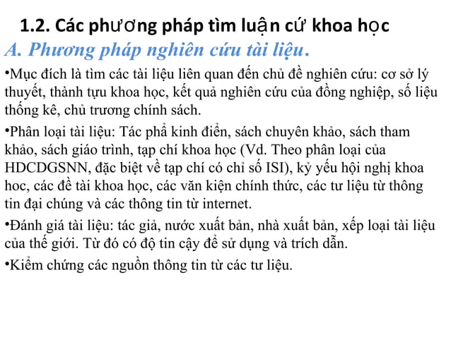 Bài giảng về phương pháp luận nghiên cứu khoa học | PPT