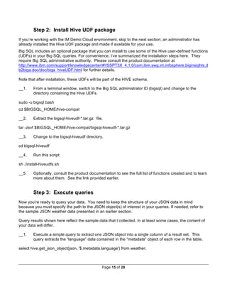 Big Data: Querying complex JSON data with BigInsights and Hadoop | PDF