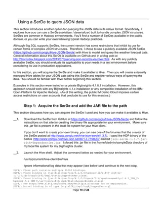 Big Data: Querying complex JSON data with BigInsights and Hadoop | PDF