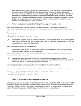 Big Data: Querying complex JSON data with BigInsights and Hadoop | PDF