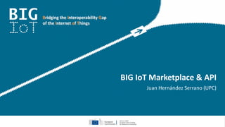BIG IoT Marketplace & API | PPT