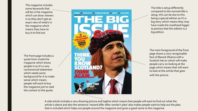 Big Issue Front Cover Analysis | PPT