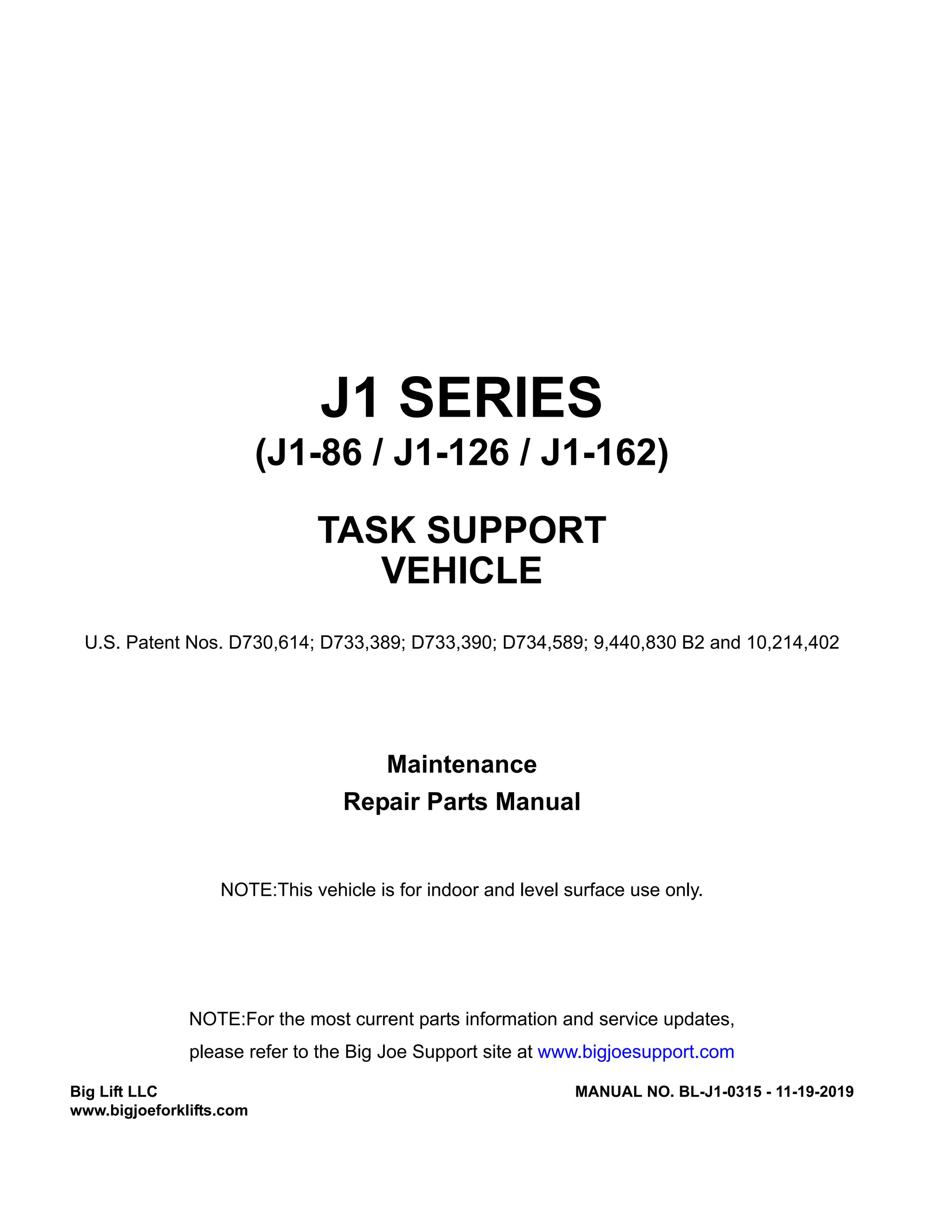 BigJoe J1-86,J1-126,J1-162 Operator/Parts Manual | PDF | Off-Road Vehicles | Auto Body Styles
