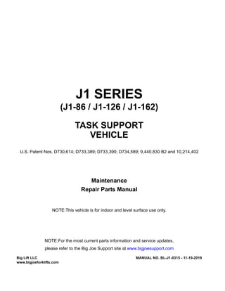 BigJoe J1-86,J1-126,J1-162 Operator/Parts Manual | PDF