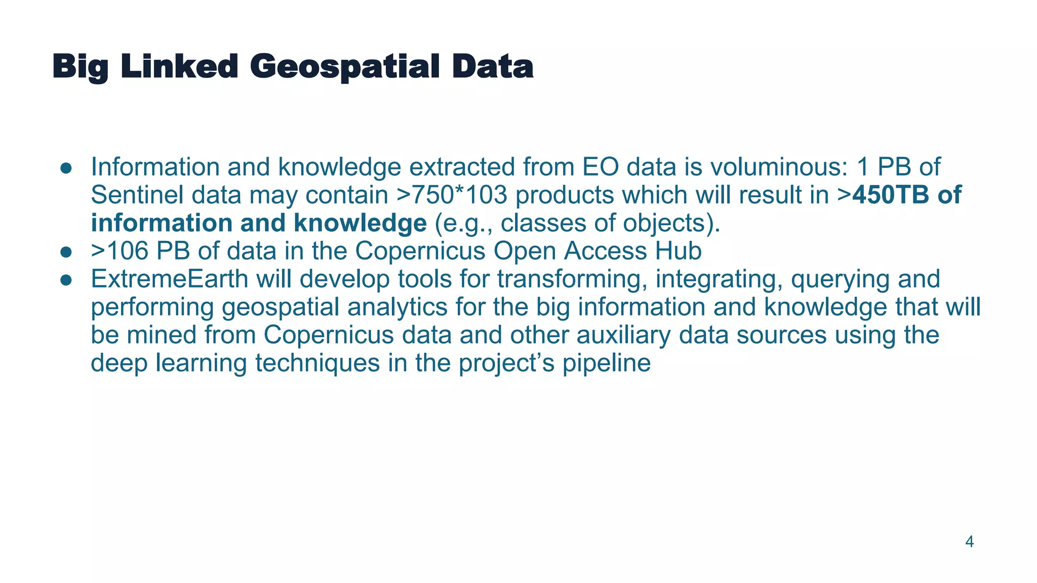 Big linked geospatial data tools in ExtremeEarth-phiweek19 | PPT