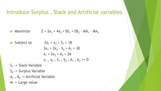 Big-M Method Presentation | PPTX