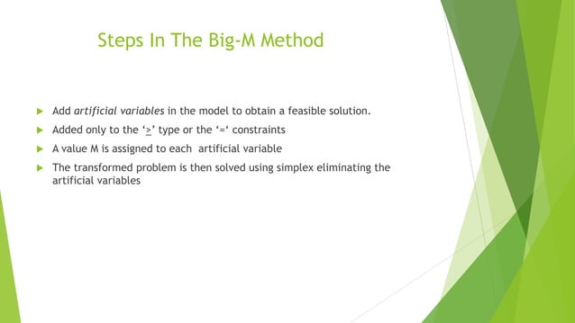 Big-M Method Presentation | PPTX