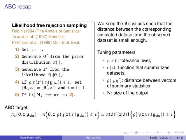 Approximate Bayesian Computation And Machine Learning Bigmc 2014