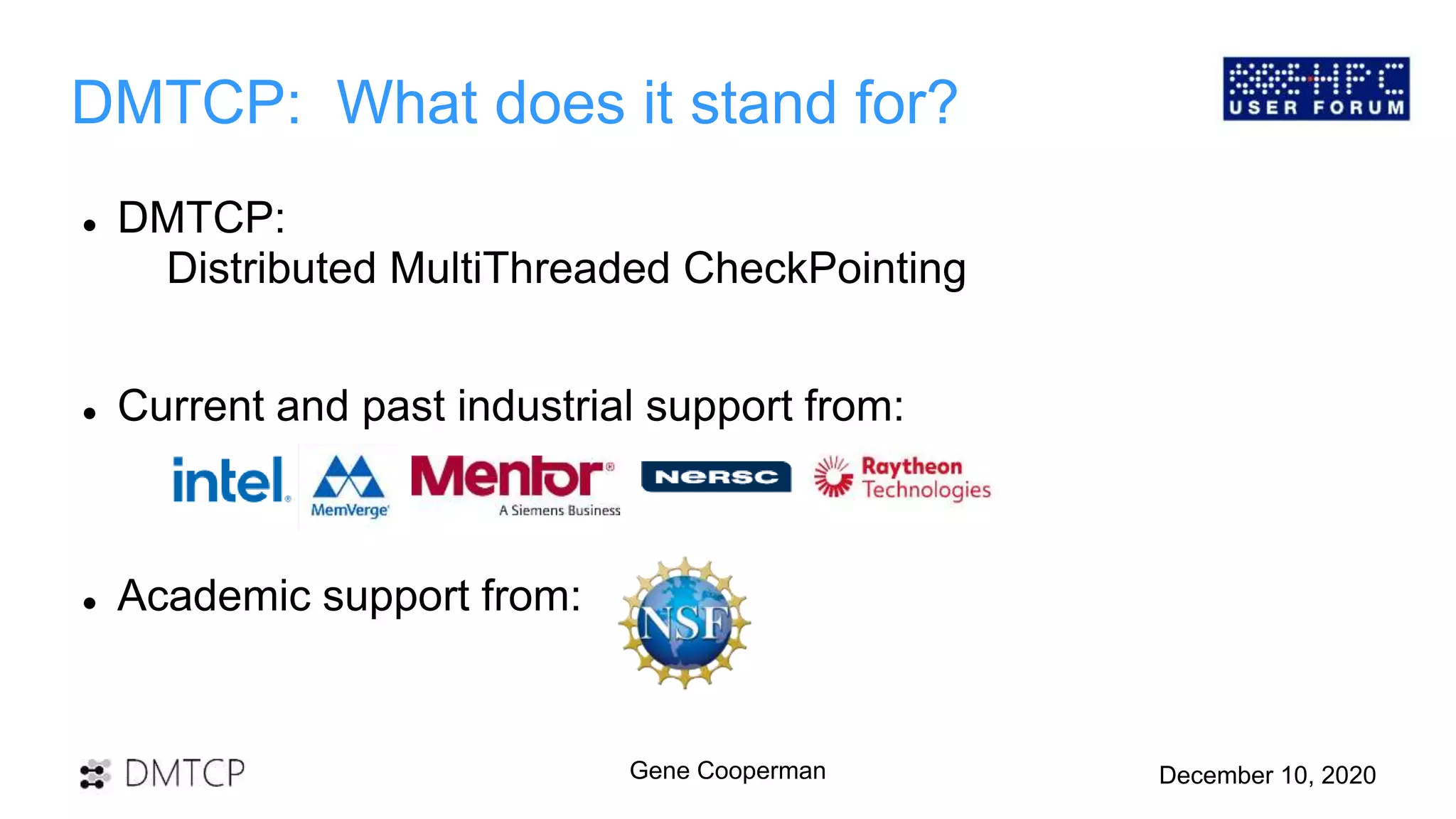 Checkpointing the Uncheckpointable | PPT