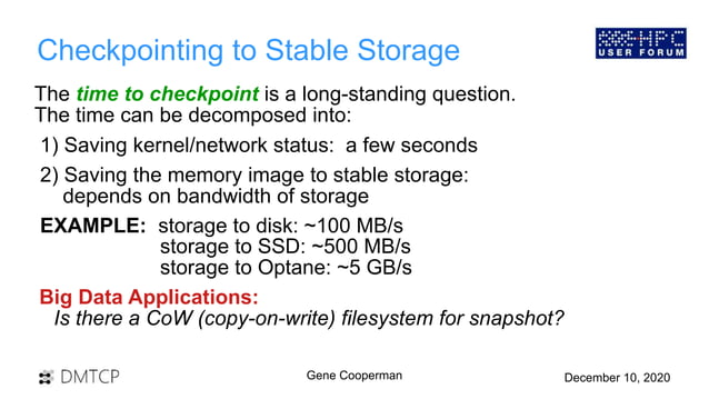 Checkpointing the Uncheckpointable | PPT