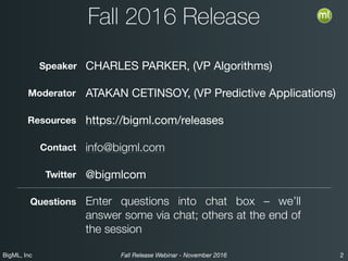 BigML Fall 2016 Release | PPT