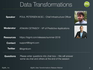 BigML Release: Data Transformations | PPT