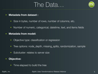 BigML Release: Data Transformations | PPT