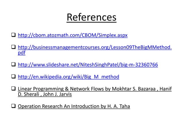 Big m method | PPTX