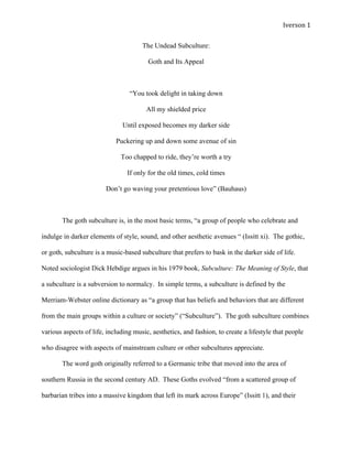 The Undead Subculture: Goth and Its Appeal | PDF | Music | Entertainment