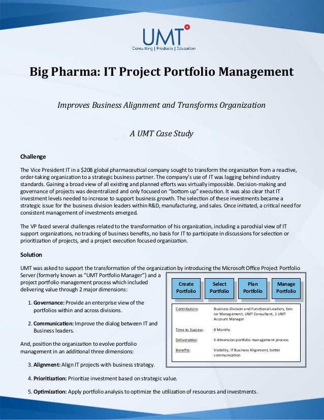 Big Pharma: IT Project Portfolio Management