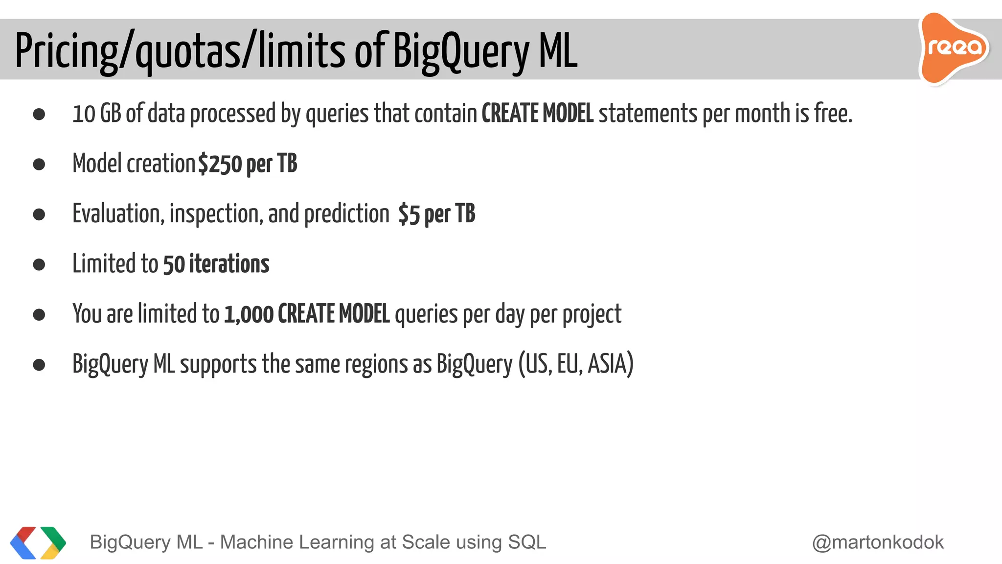 BigQuery ML - Machine learning at scale using SQL | PDF
