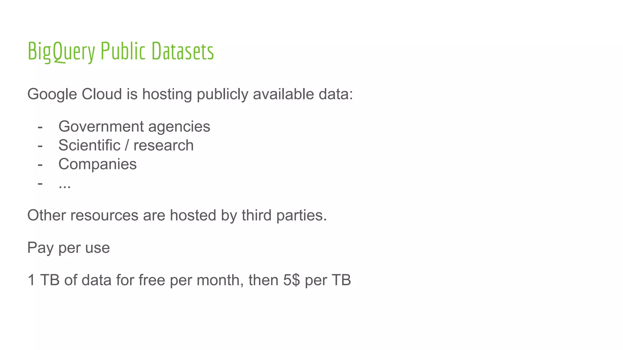 Big query public datasets | PDF