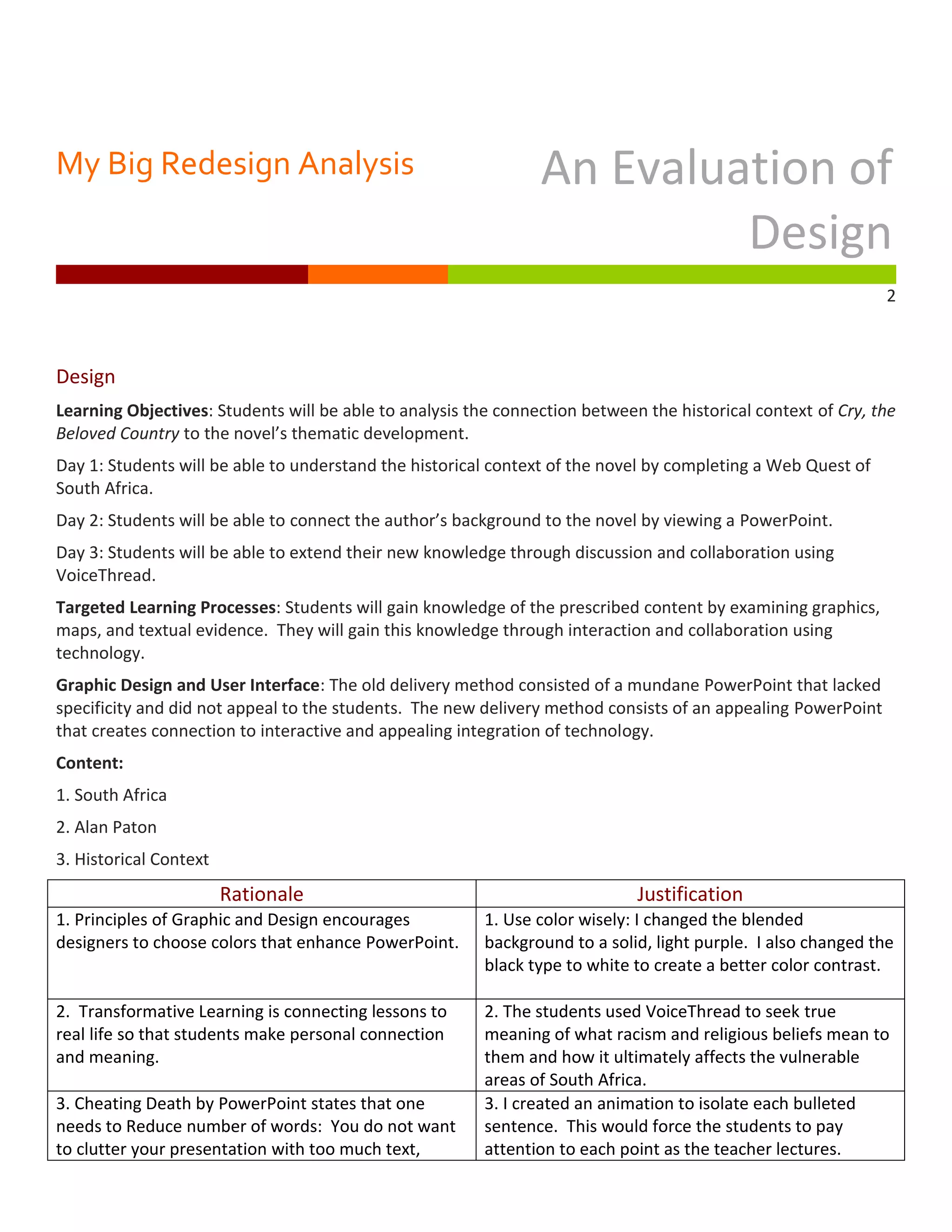 Big redesign analysis (1) | DOCX