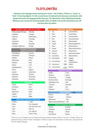 BIG SECRET OF SEPEDI - Sepedi Handbook and Study Guide | PDF