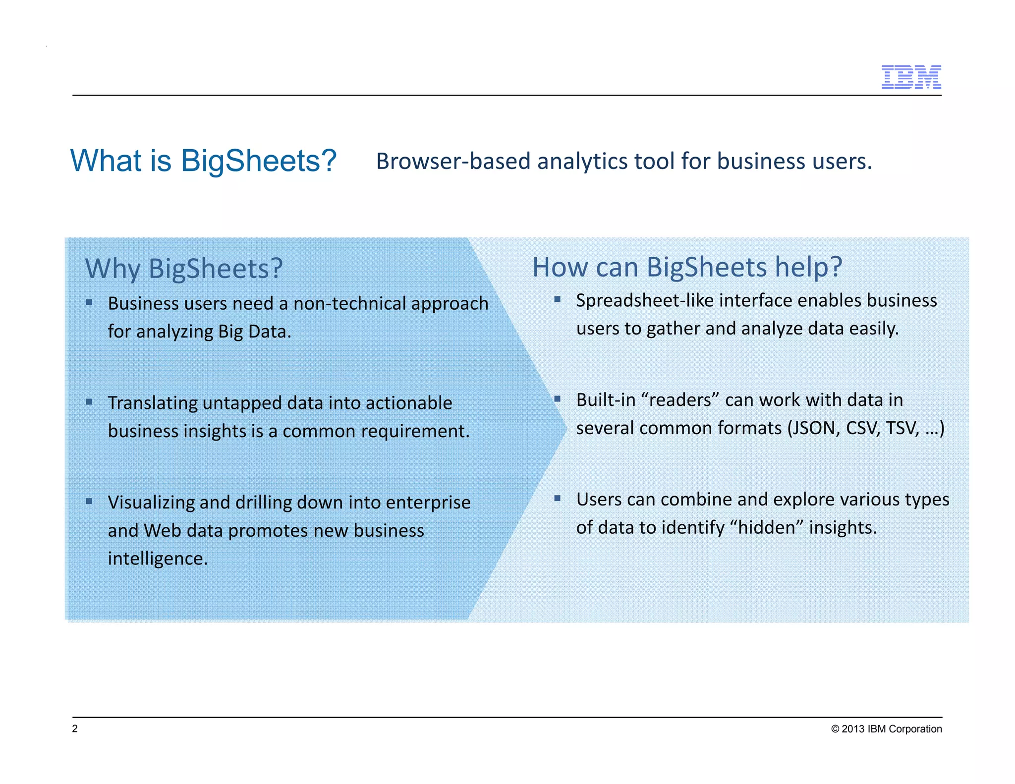 Big Data: Technical Introduction to BigSheets for InfoSphere BigInsights | PDF