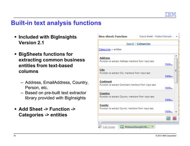 Big Data: Technical Introduction to BigSheets for InfoSphere ...