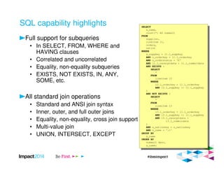 Big SQL 3.0: Datawarehouse-grade Performance on Hadoop - At last! | PPT