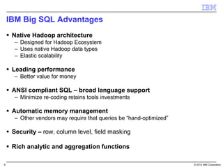 Big SQL Competitive Summary - Vendor Landscape | PPT