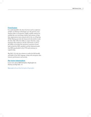 SQL-on-Hadoop without compromise: Big SQL 3.0 | PDF