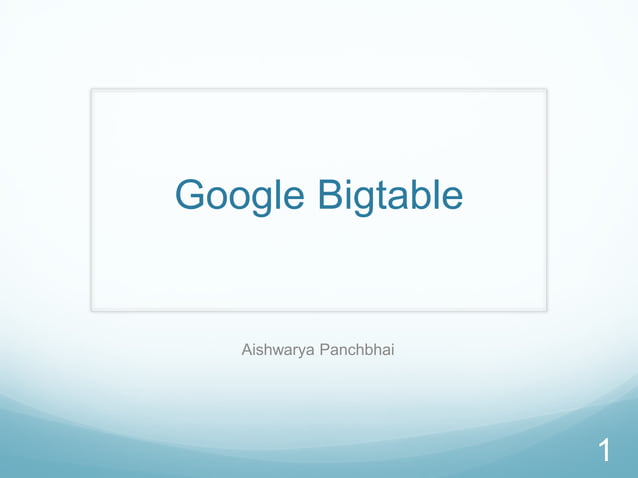 google Bigtable | PDF