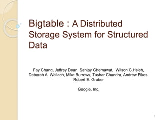 Google - Bigtable | PPT | Free Download