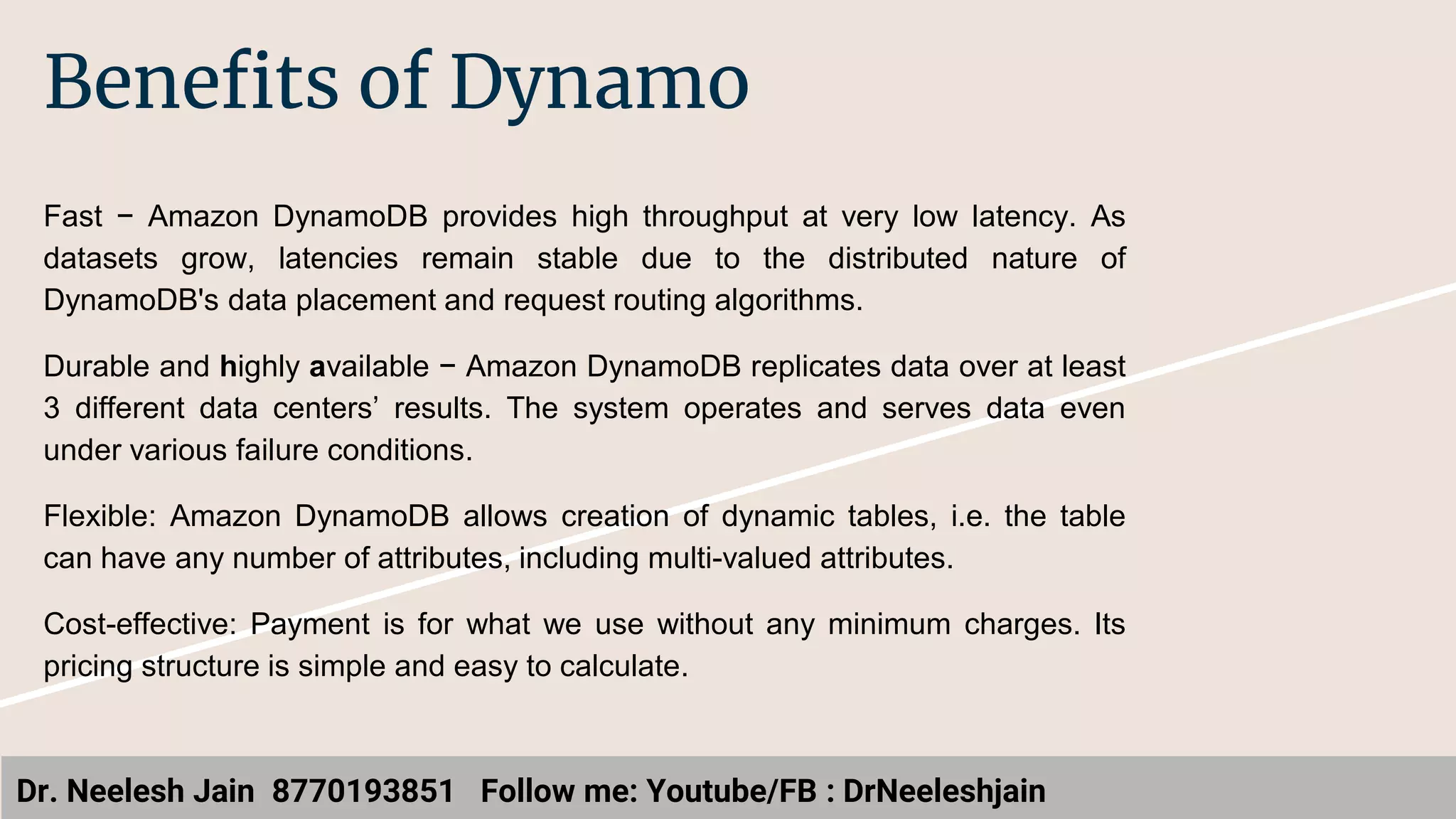 Big Table, H base, Dynamo, Dynamo DB Lecture | PPTX