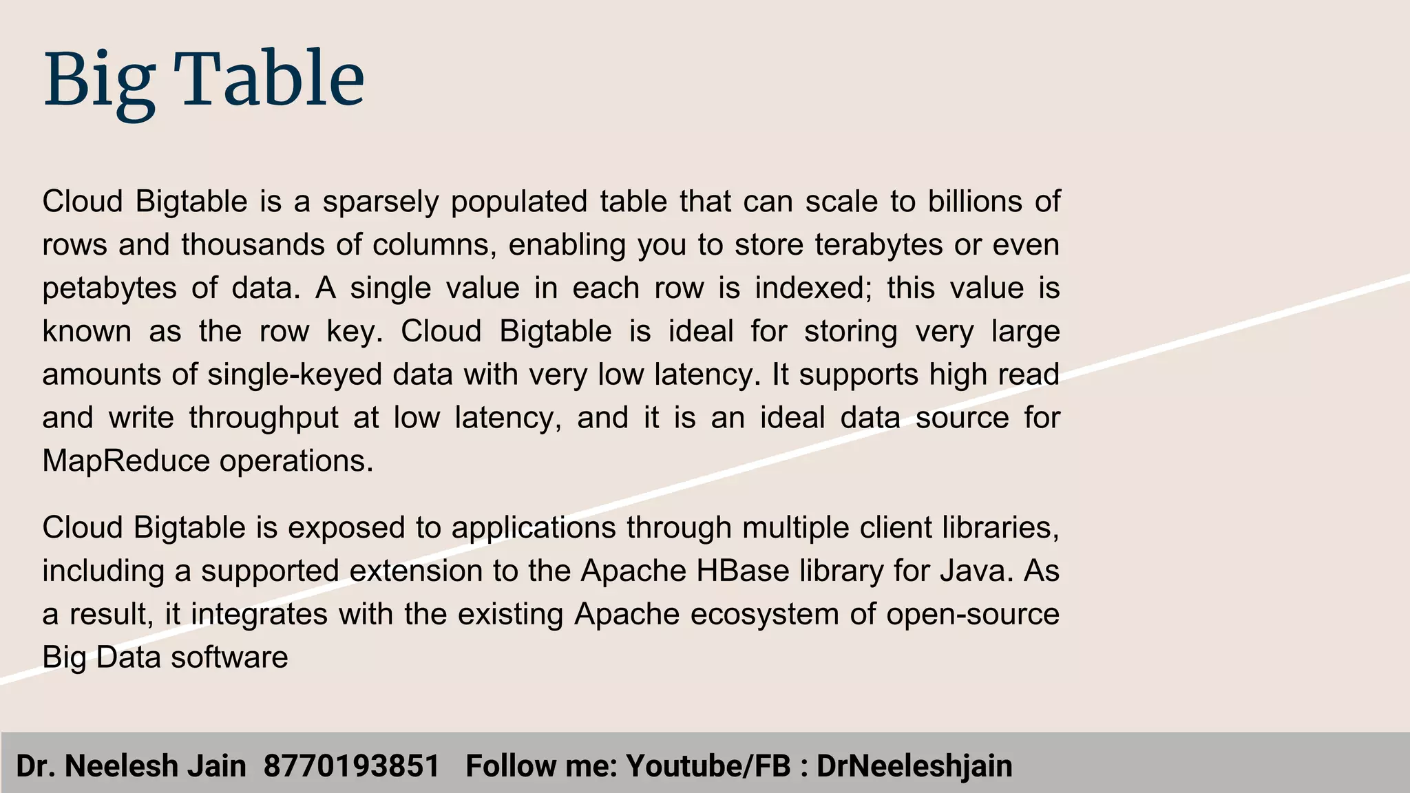 Big Table H Base Dynamo Dynamo Db Lecture Pptx Databases 6995