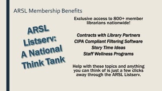 Big Talk From Small Libraries 2017 - ARSL: Making a BIG Impact | PPT