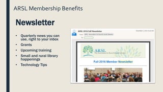 Big Talk From Small Libraries 2017 - ARSL: Making a BIG Impact | PPT
