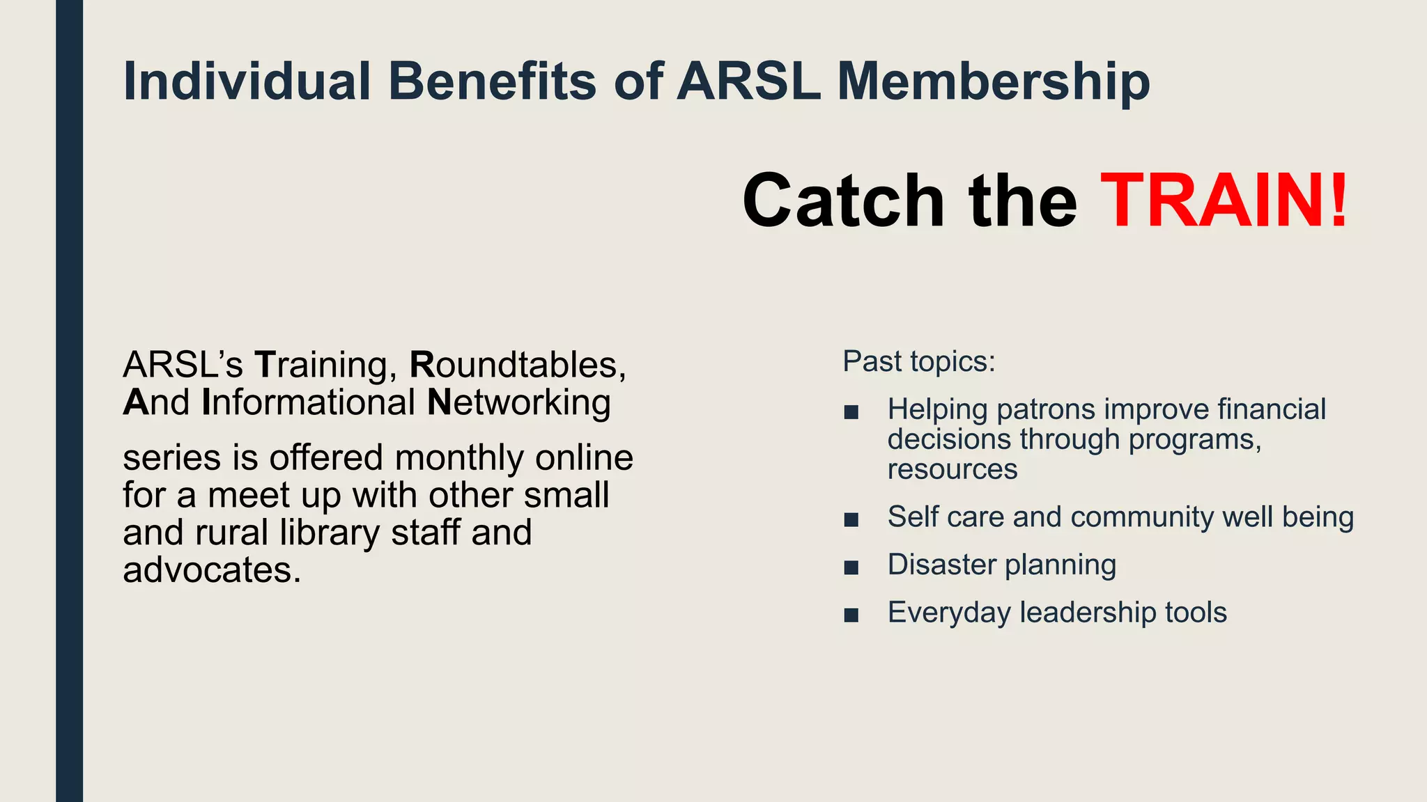 Big Talk From Small Libraries 2022: ARSL Welcome | PPTX
