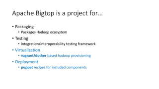 BigTop vm and docker provisioner | PPT