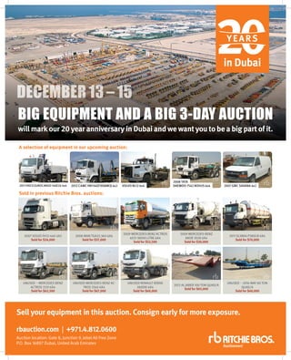 Big truck and fleet ritchie bros auction coming up on 13 14-15 dec 2016 ...