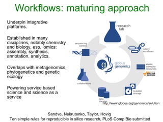 Workflows, provenance and reporting: a lifecycle perspective at BIH ...