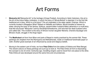 Bihar Art Manjusha art explaing it .pptx