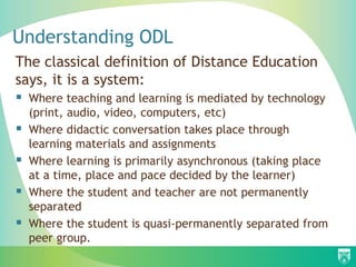 Open, Distance and eLearning in India: Status and Trends | PPTX