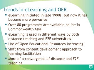 Open, Distance and eLearning in India: Status and Trends | PPTX