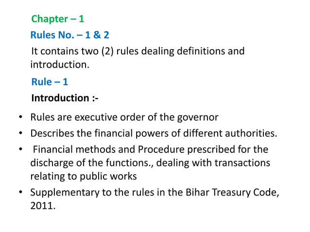 Bihar Financial Rules 4.5.22.pptx | Business Accounting & Finance ...