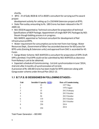 Training Report on Barauni Thermal Power Station | DOCX