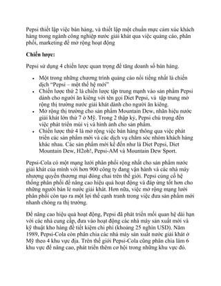 Bài học cạnh tranh phân khúc của pepsico | PDF